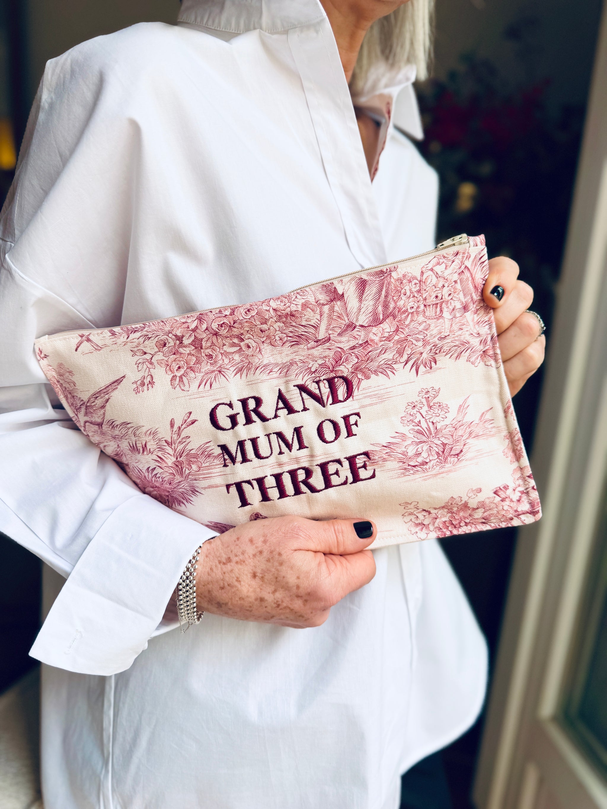 POCHETTE GRANDMUM ROSE Borderie BORDEAUX
